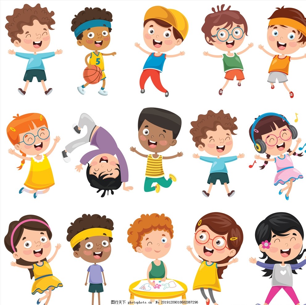 卡通小孩图片_动漫卡通_插画绘画-图行天下素材网